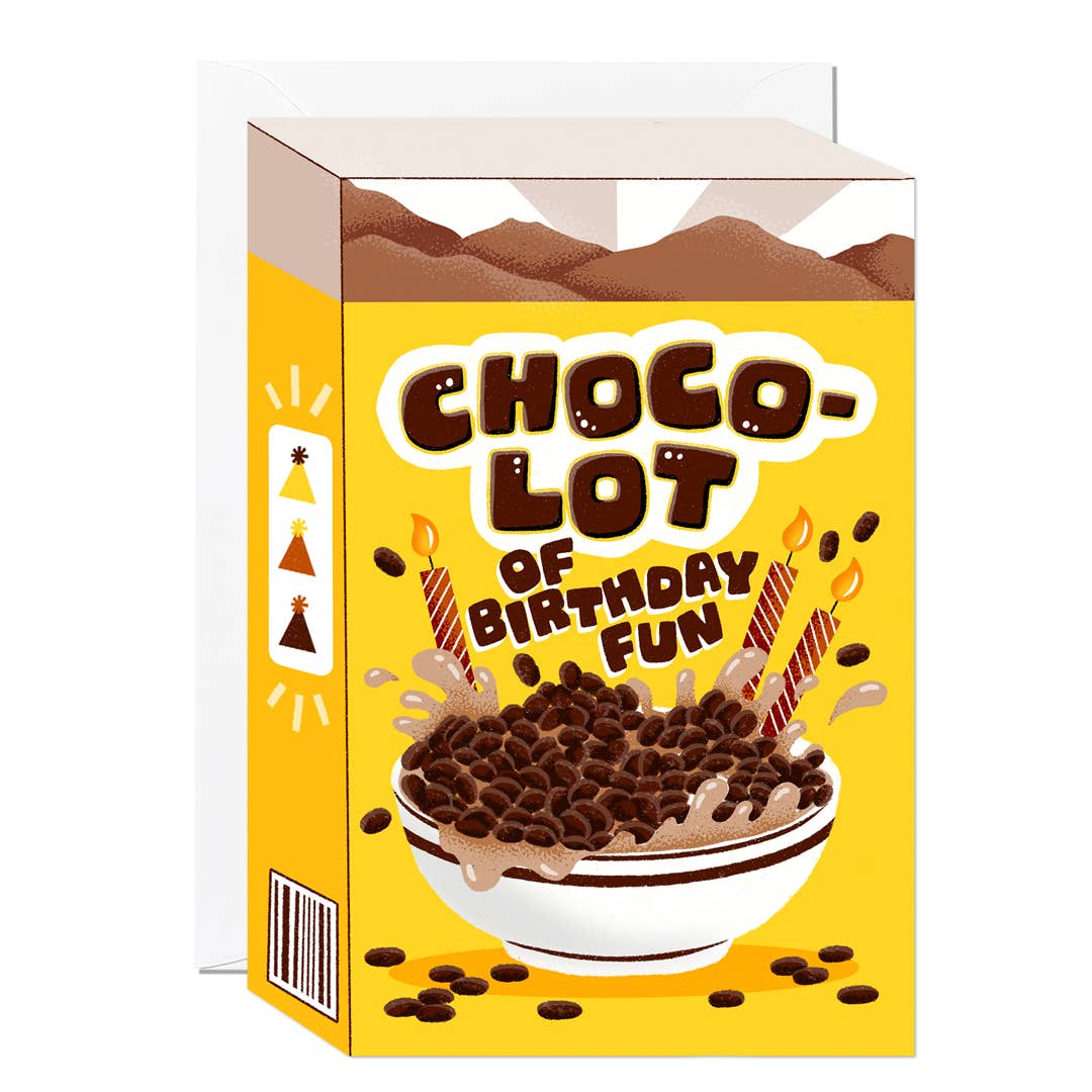 Choco-Lot Funny Birthday Card | Chocolate Cereal Box Foodie