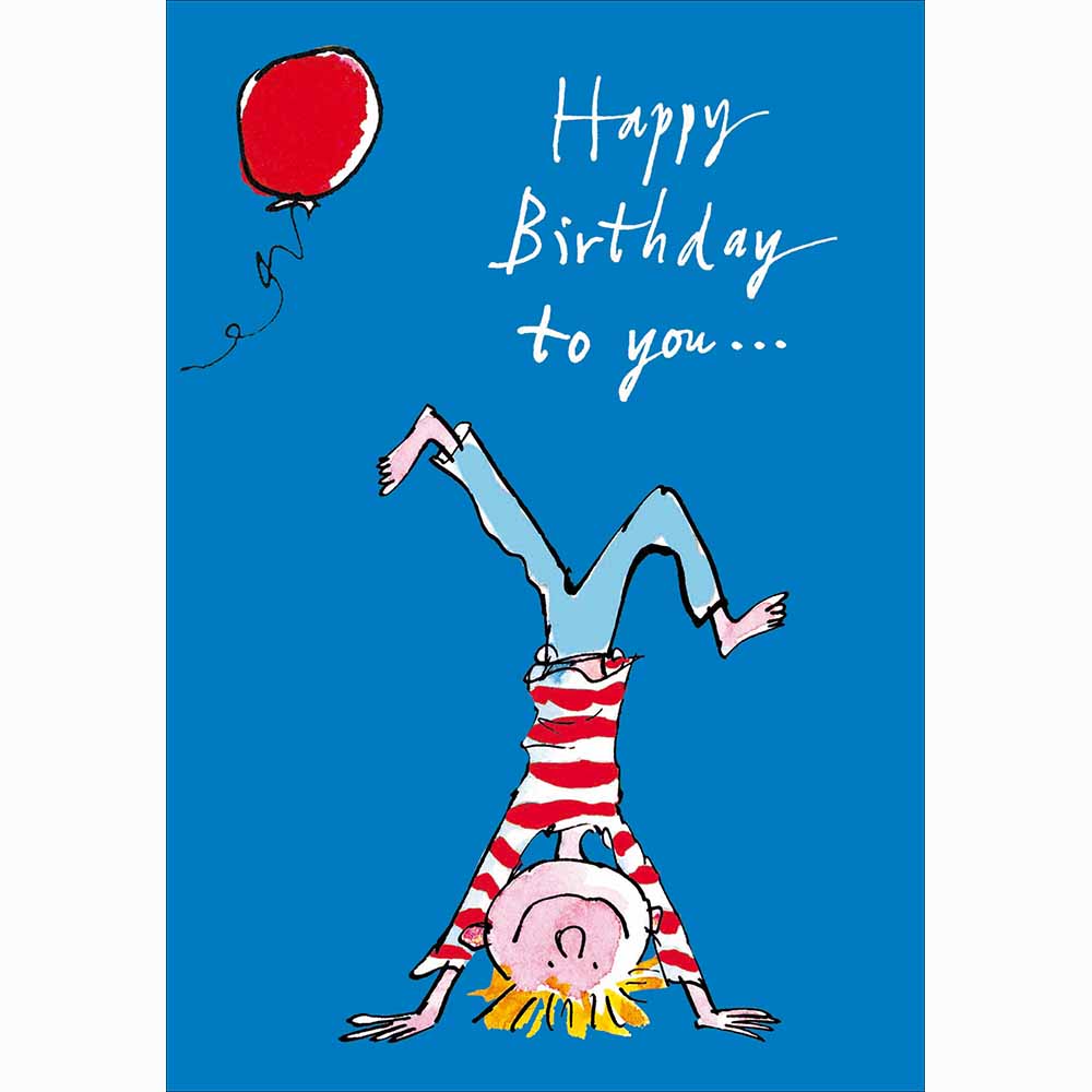 Quentin Blake Party Handstand birthday card | Daisy Park
