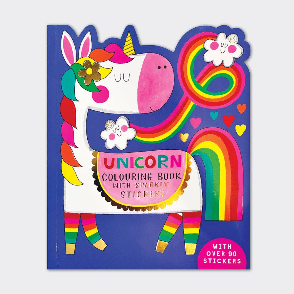 Unicorn Die-Cut Colouring Book With Stickers | Daisy Park