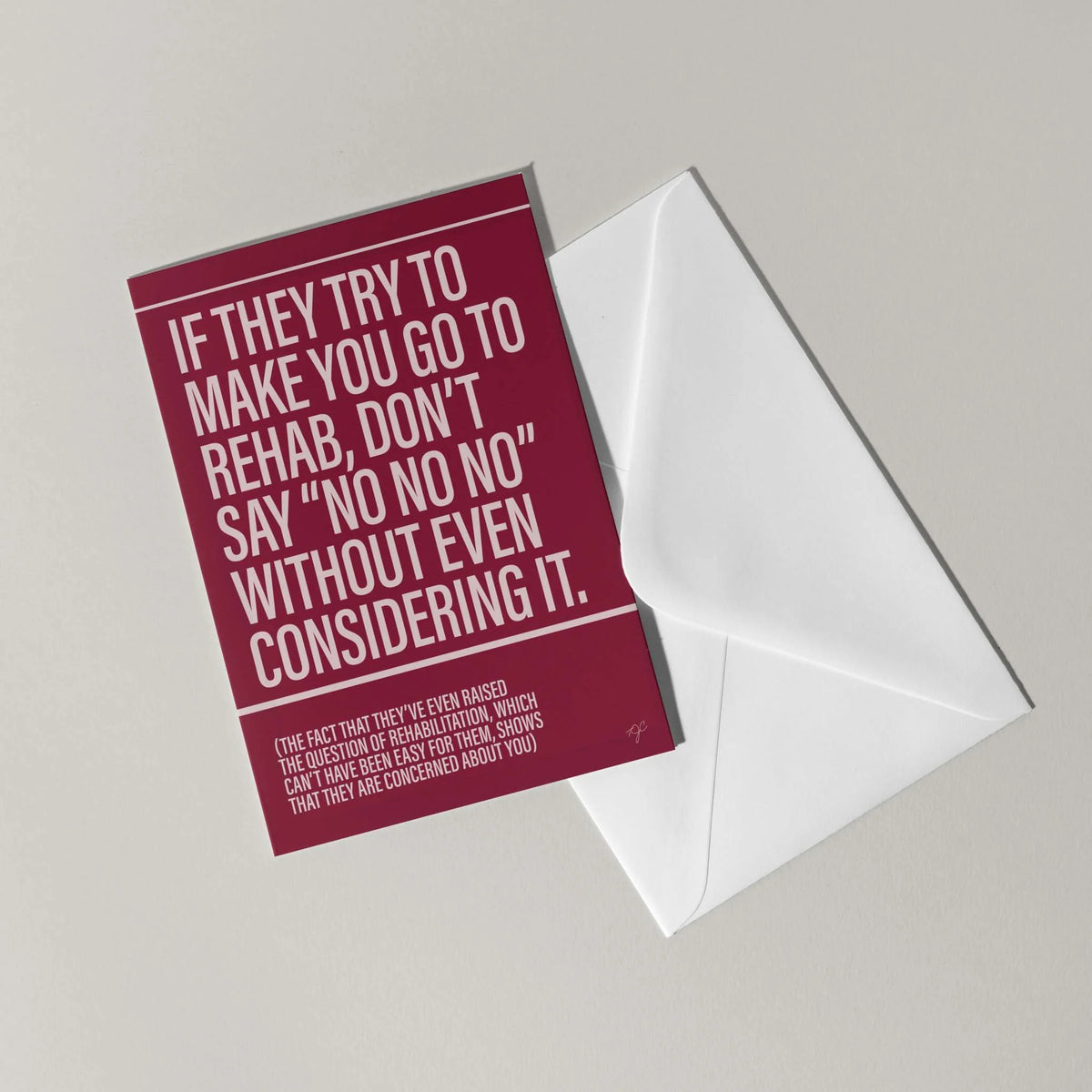 Rehab greeting card