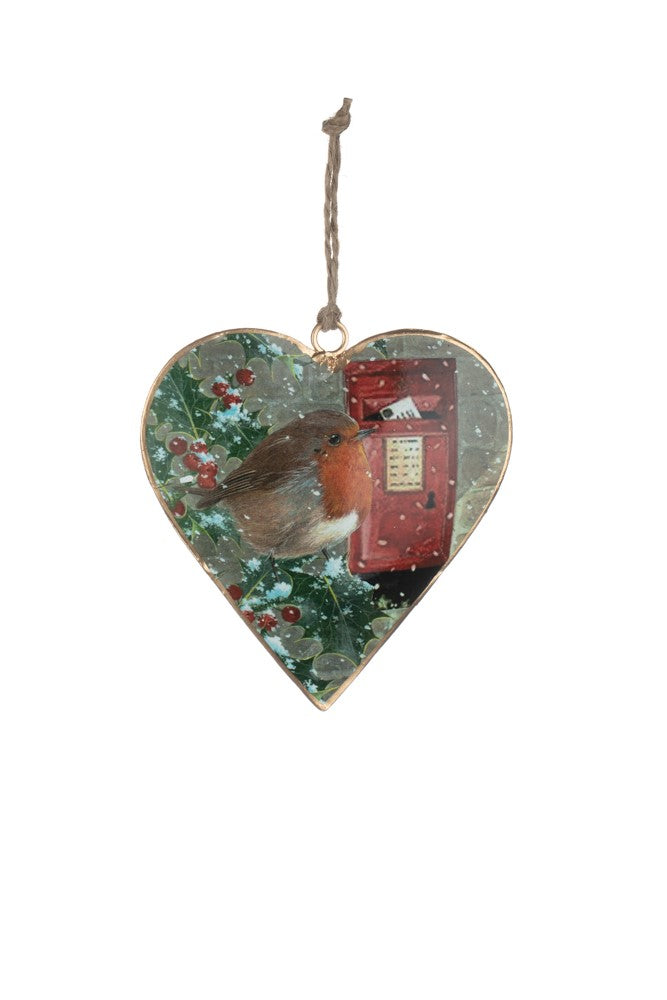 Heart with Robin and postbox decoration | Daisy Park